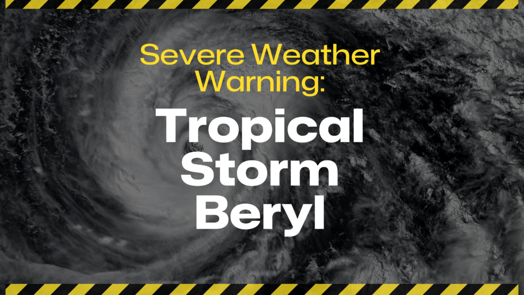Severe Weather Warning – Tropical Storm Beryl – Harris County MUD 217